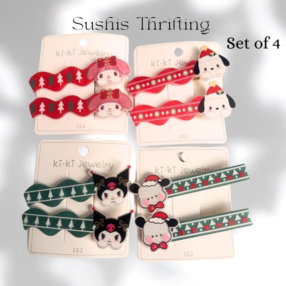 Accessories | 4 Holiday Hair Clips Set | Poshmark